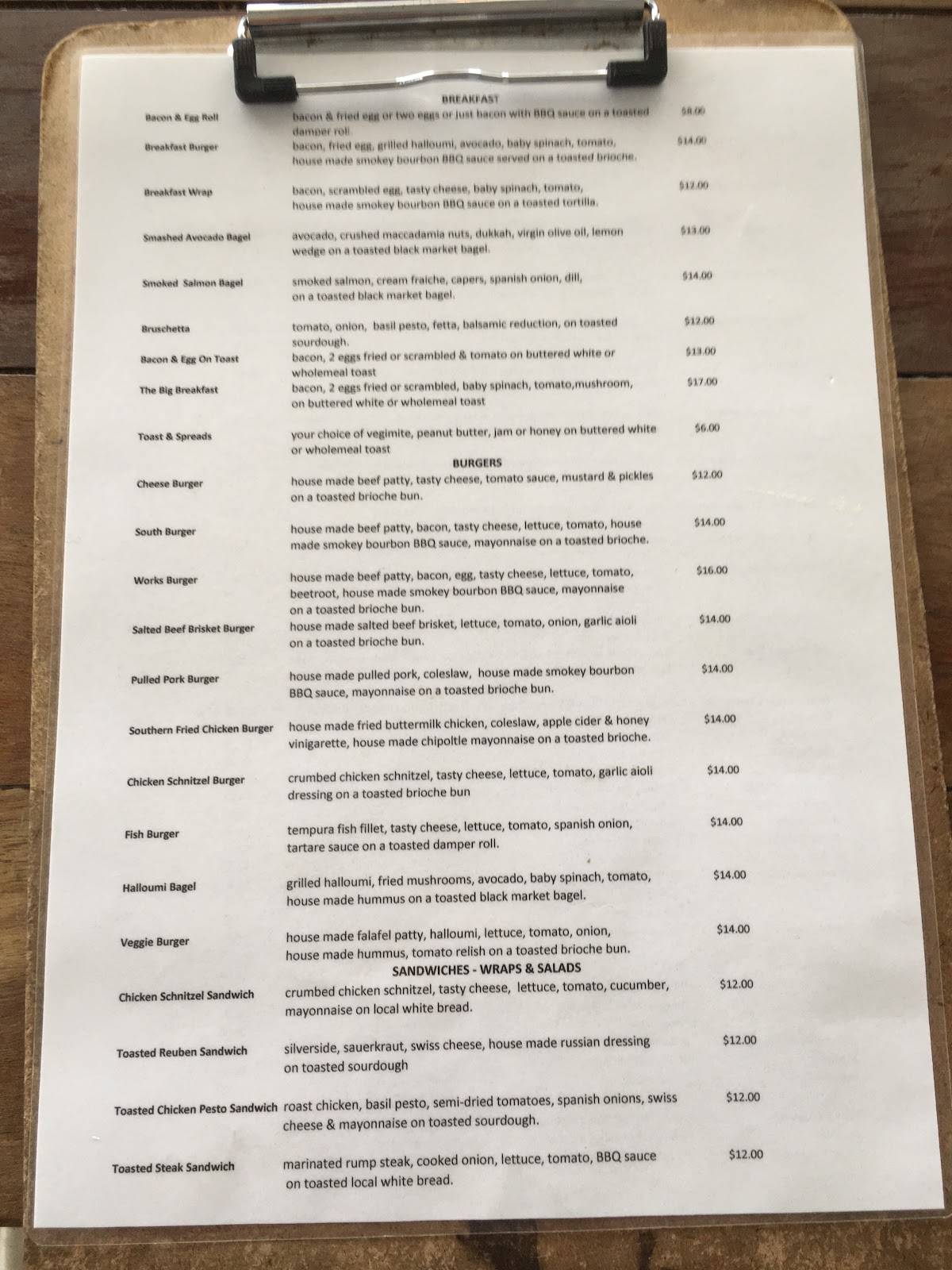Menu at South Kempsey Corner Store cafe, South Kempsey