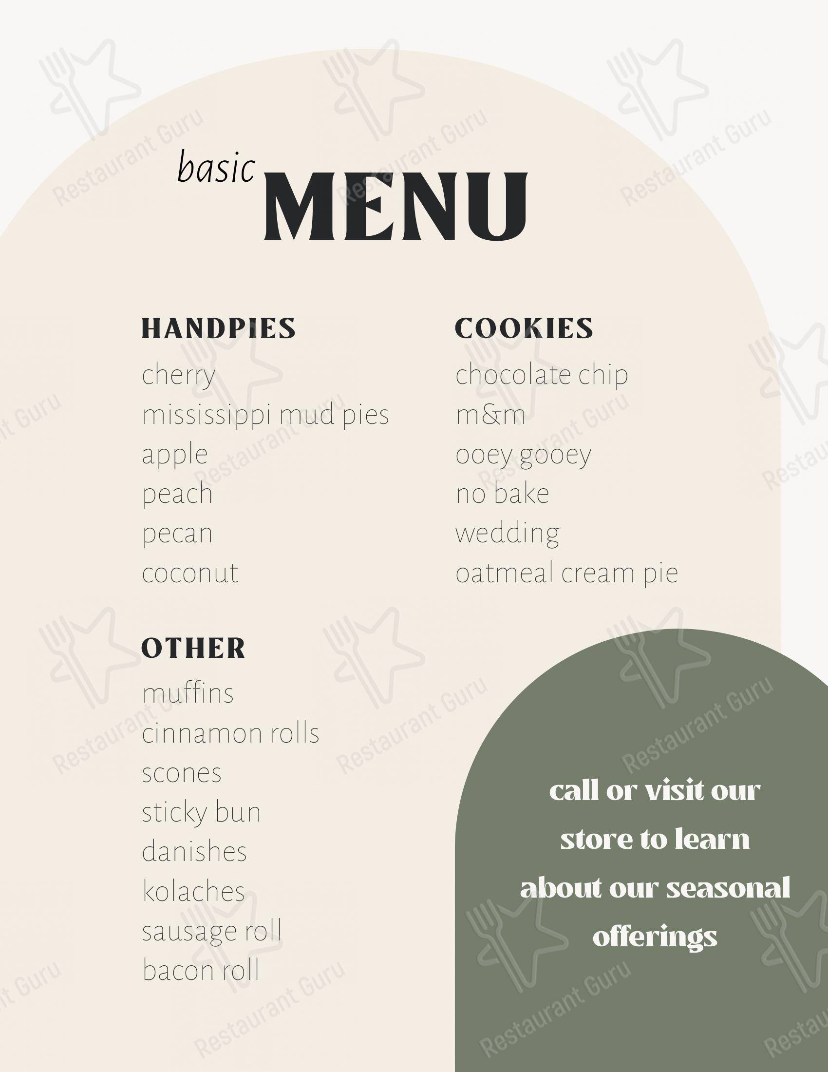 Menu at Southern Confections desserts, Jonesboro