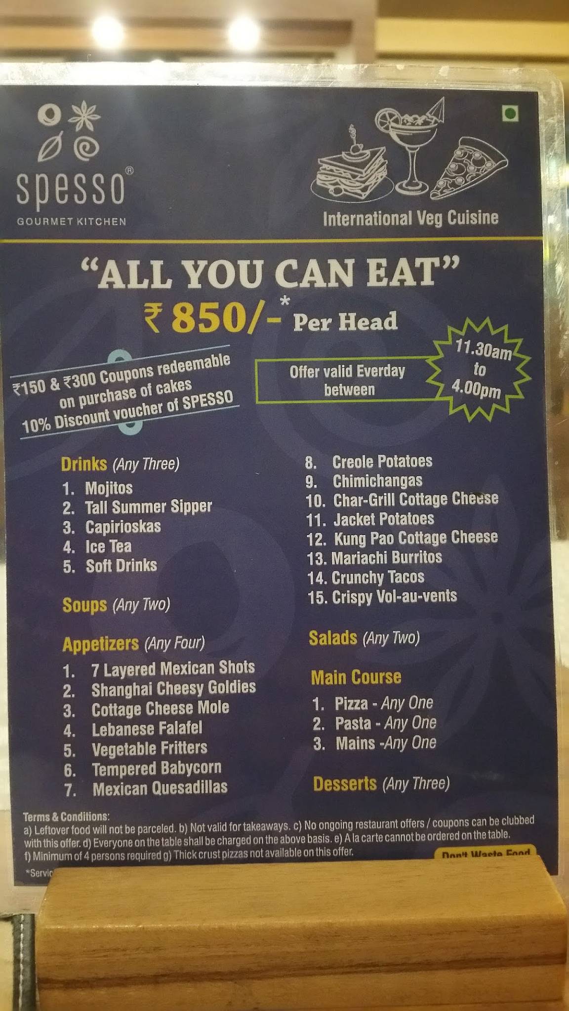 Menu at Spesso Gourmet Kitchen, Mumbai