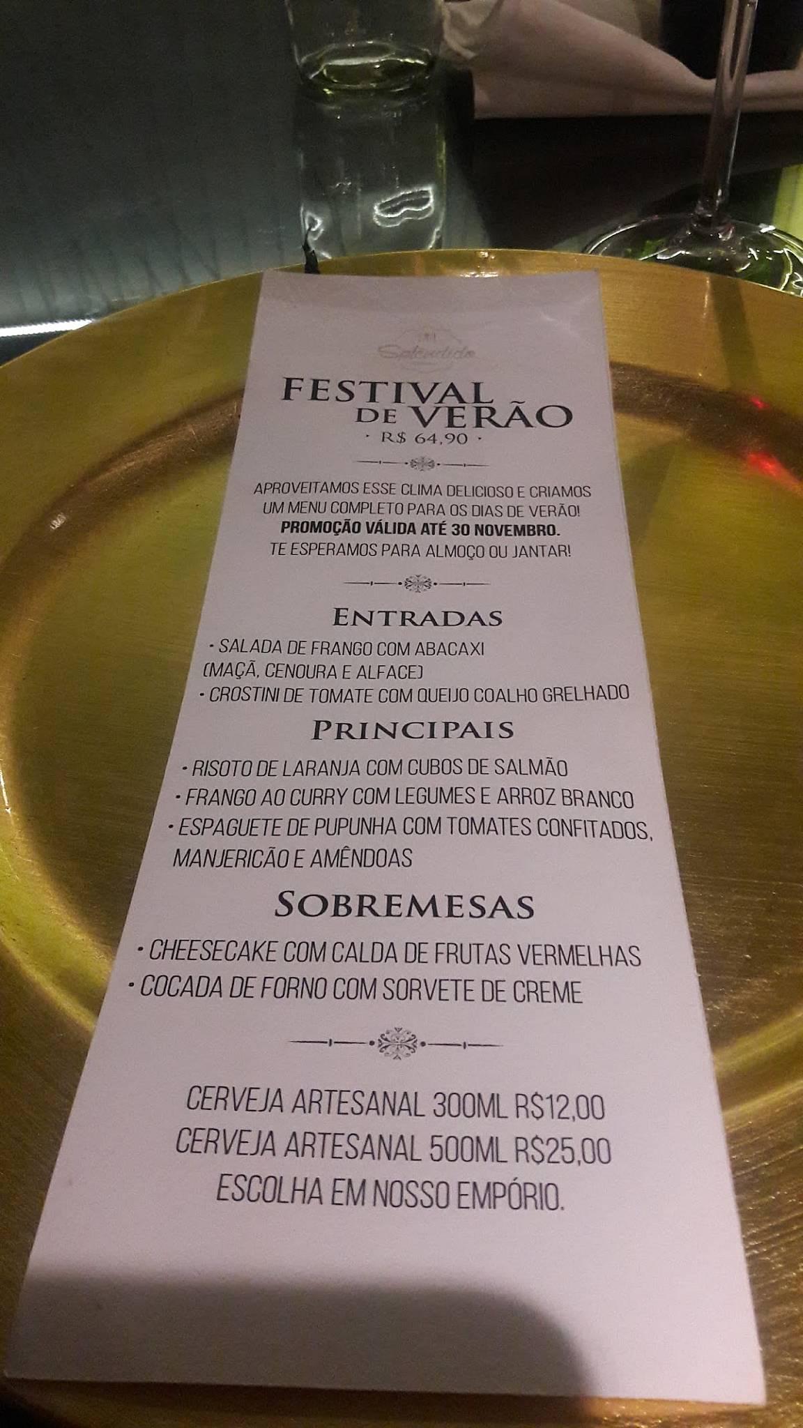 Menu at Splêndido Espaço Gourmet steakhouse, São Mateus, R. José Daher