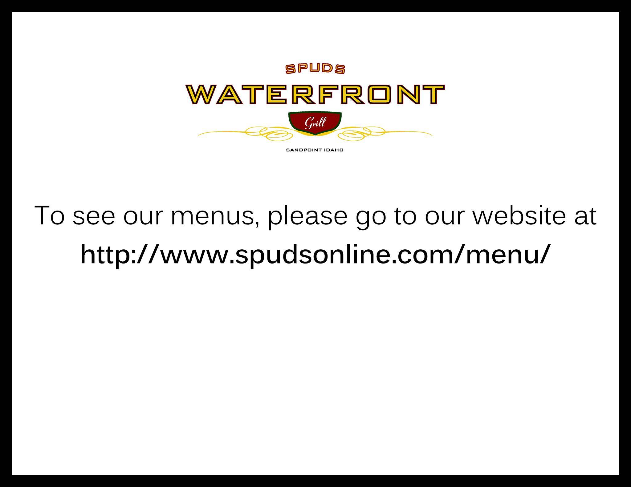 Menu at Spuds Waterfront Grill restaurant, Sandpoint