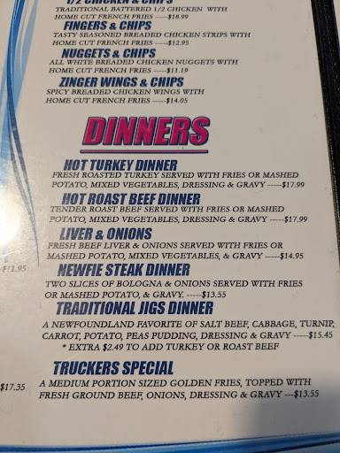 Menu at The Big R Restaurant, St. John's, 201 Blackmarsh Rd