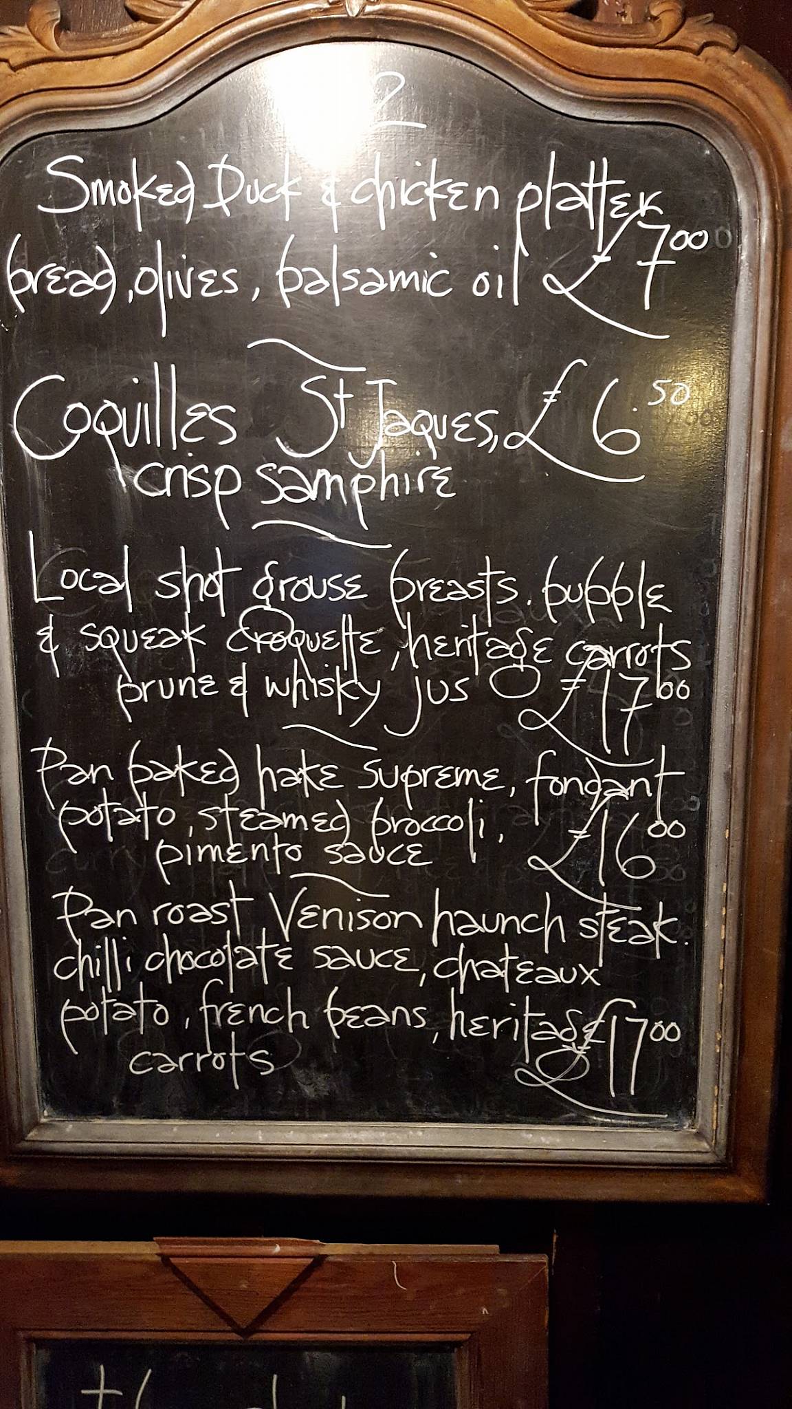 Menu at Staff Of Life Inn restaurant, Todmorden