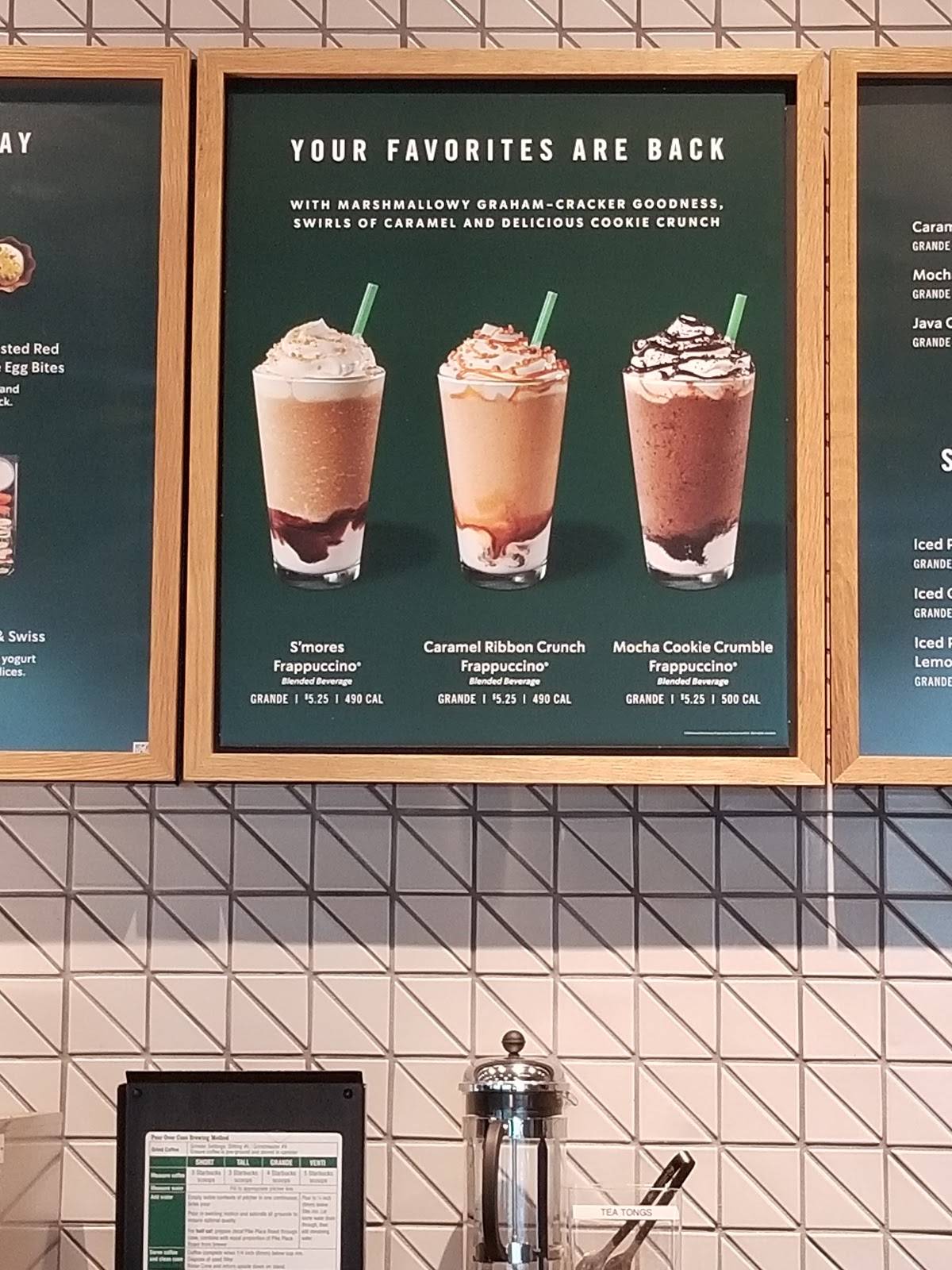 Menu at Starbucks, Rockwall, 1945 N Goliad St