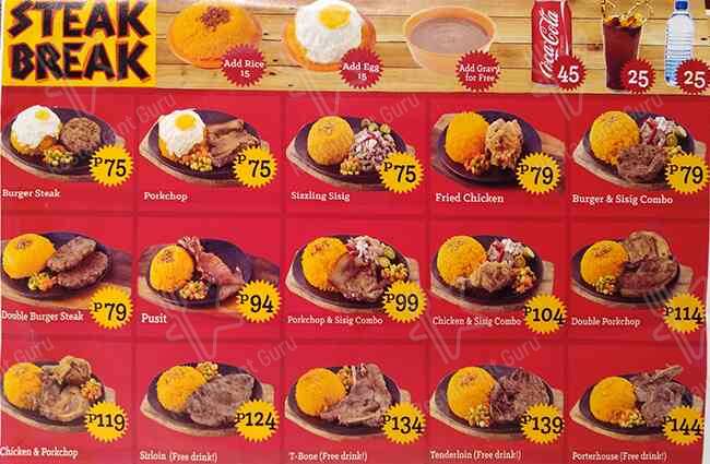 Menu at Steak Break restaurant, Pasig, Basement