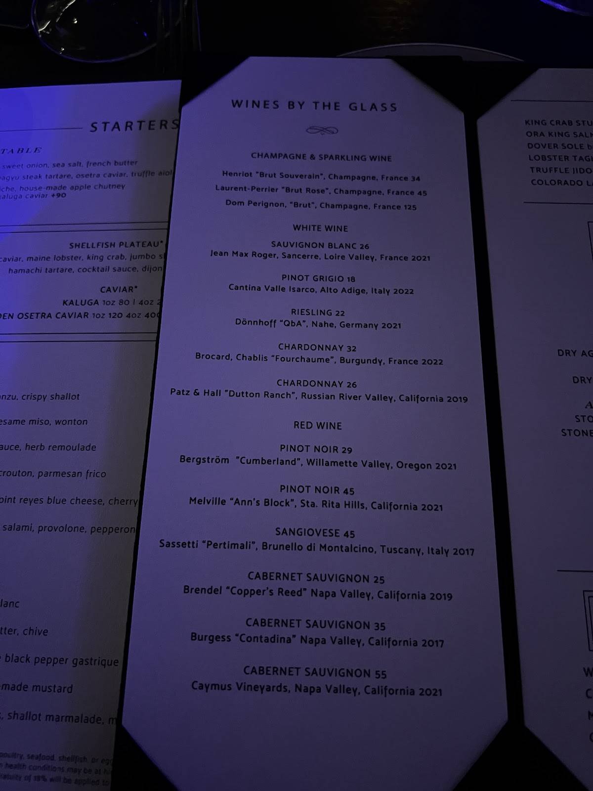 Menu at Papi Steak Las Vegas steakhouse, Las Vegas