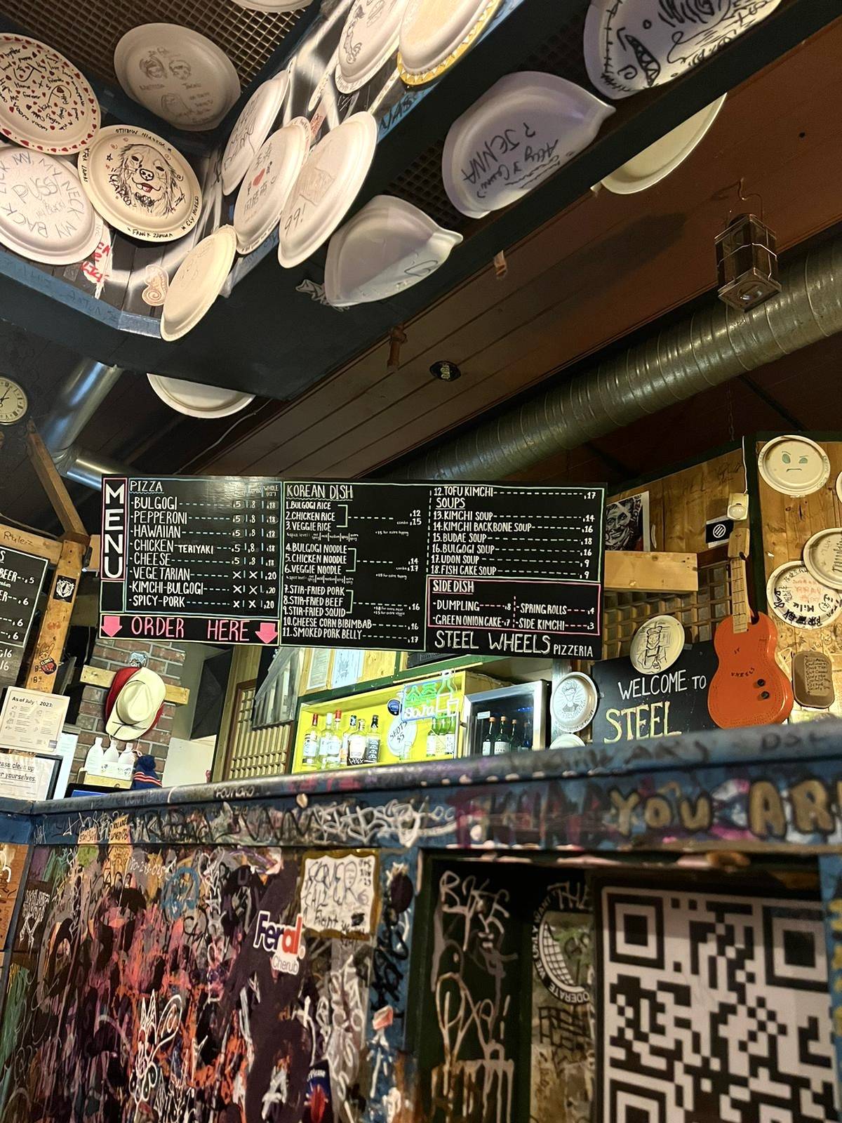 Menu at Steel Wheels pizzeria, Edmonton