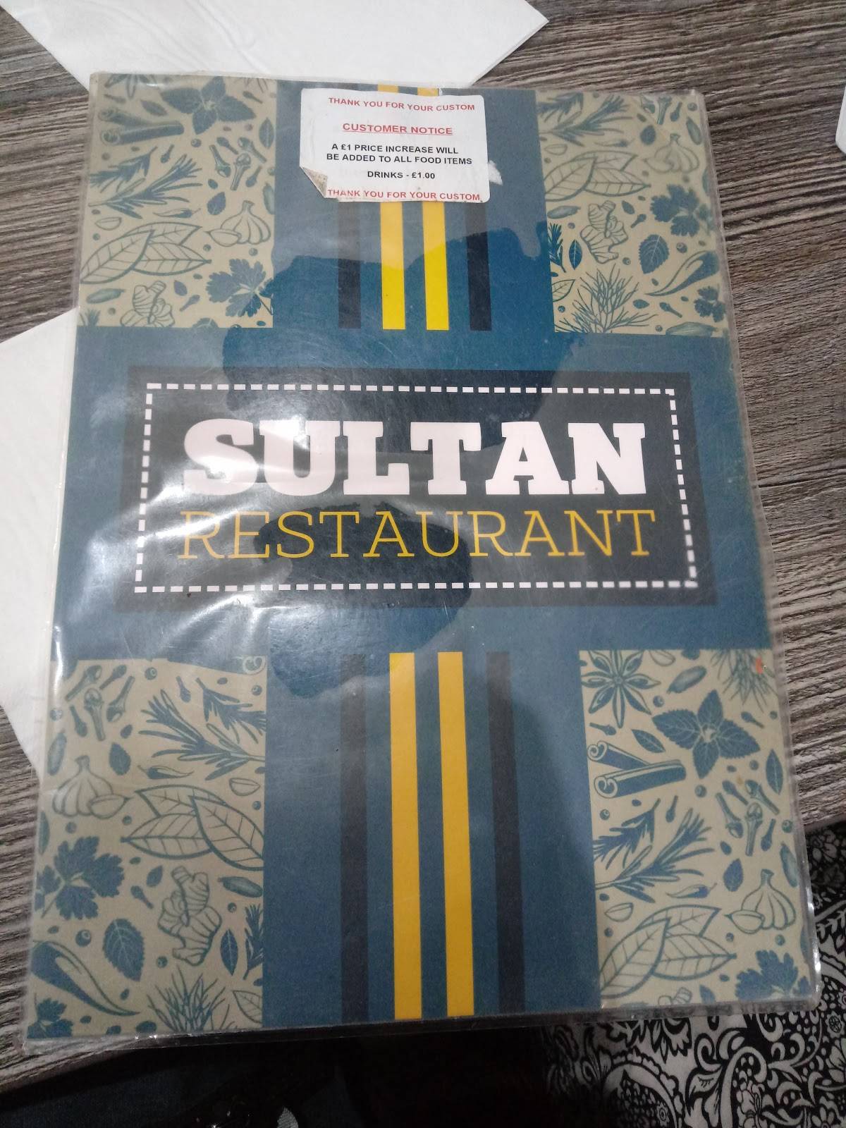 Menu at Sultans Restaurant, Bradford