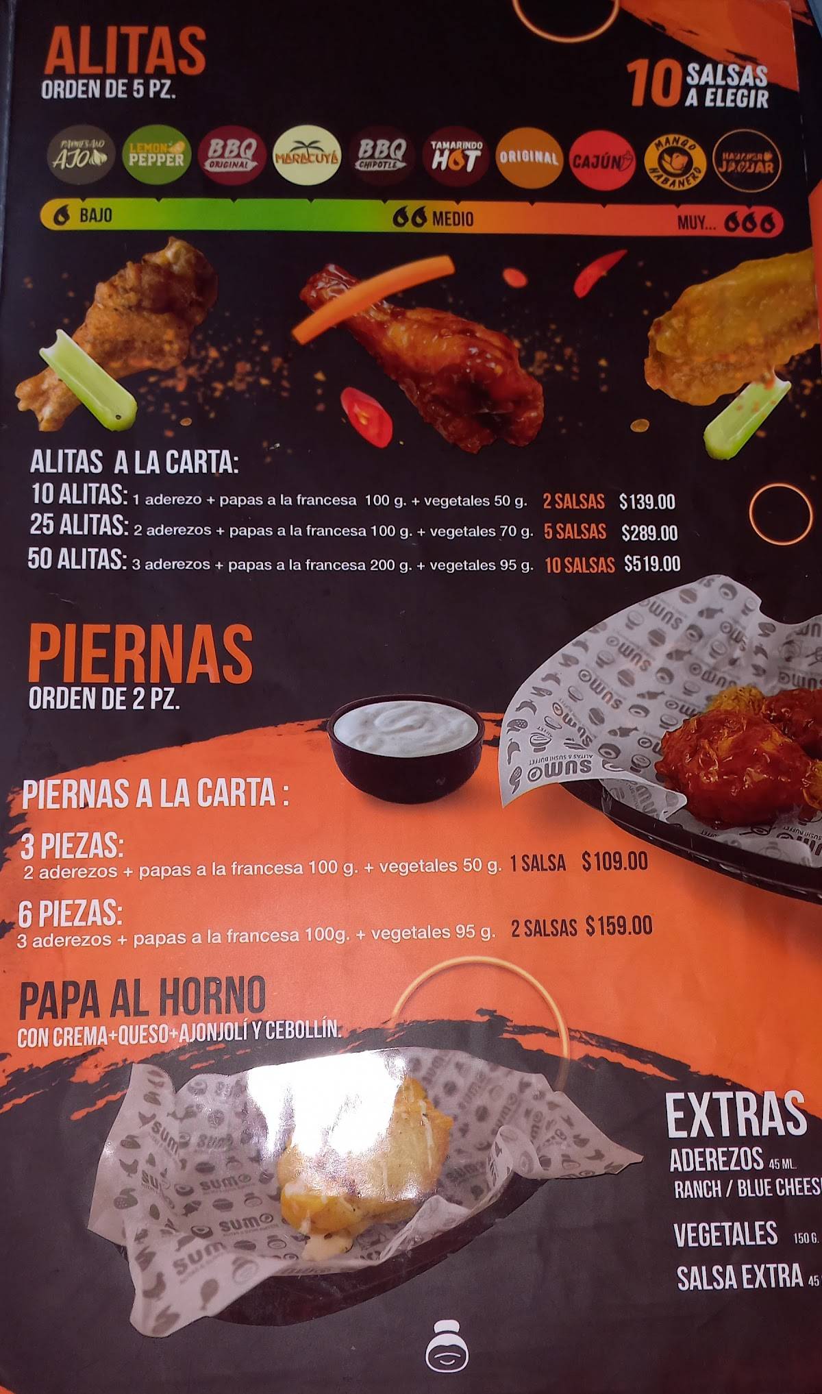 Carta del restaurante Sumo Taxqueña, Ciudad del México