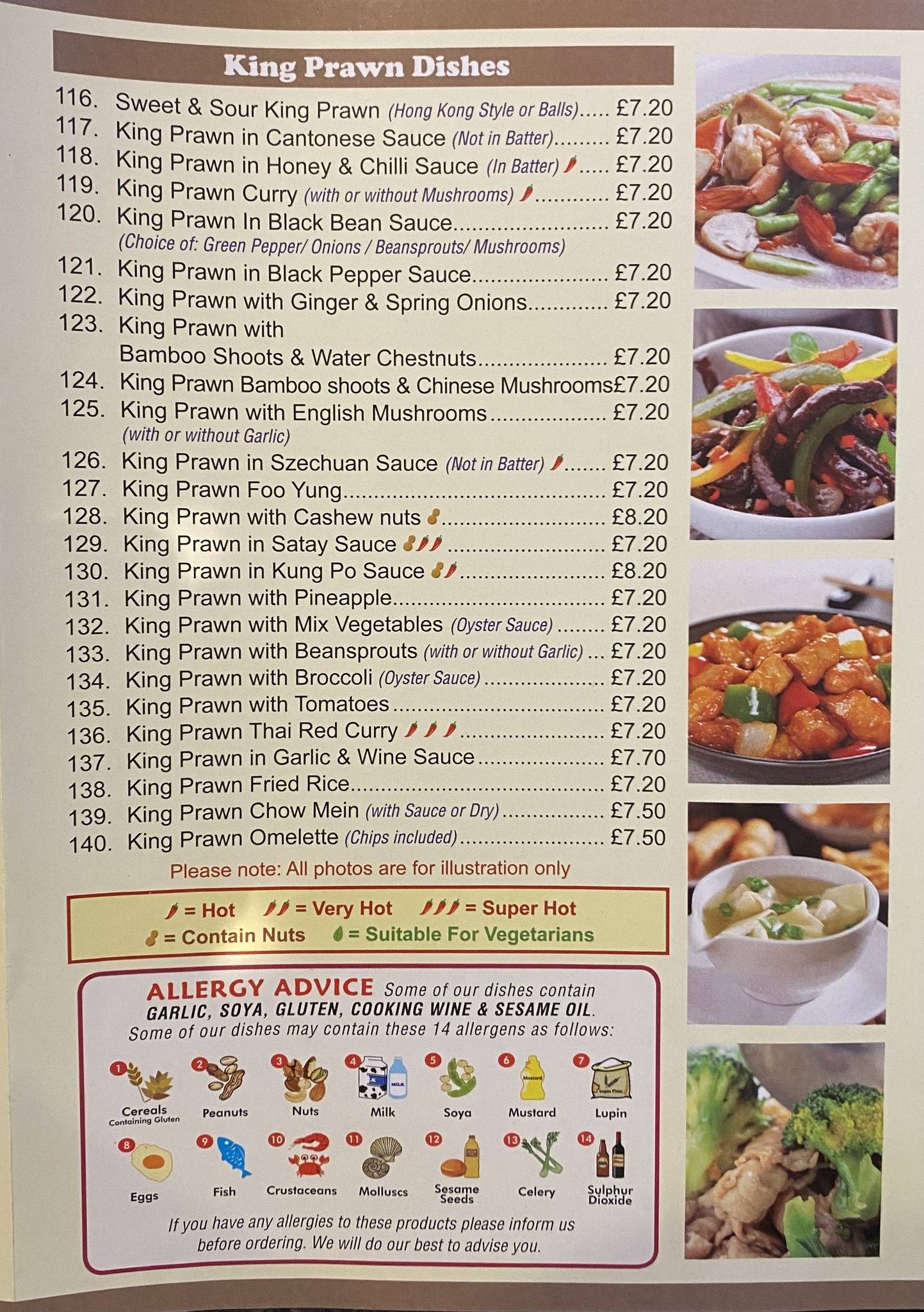 Menu at Sun Sing restaurant, Nantwich