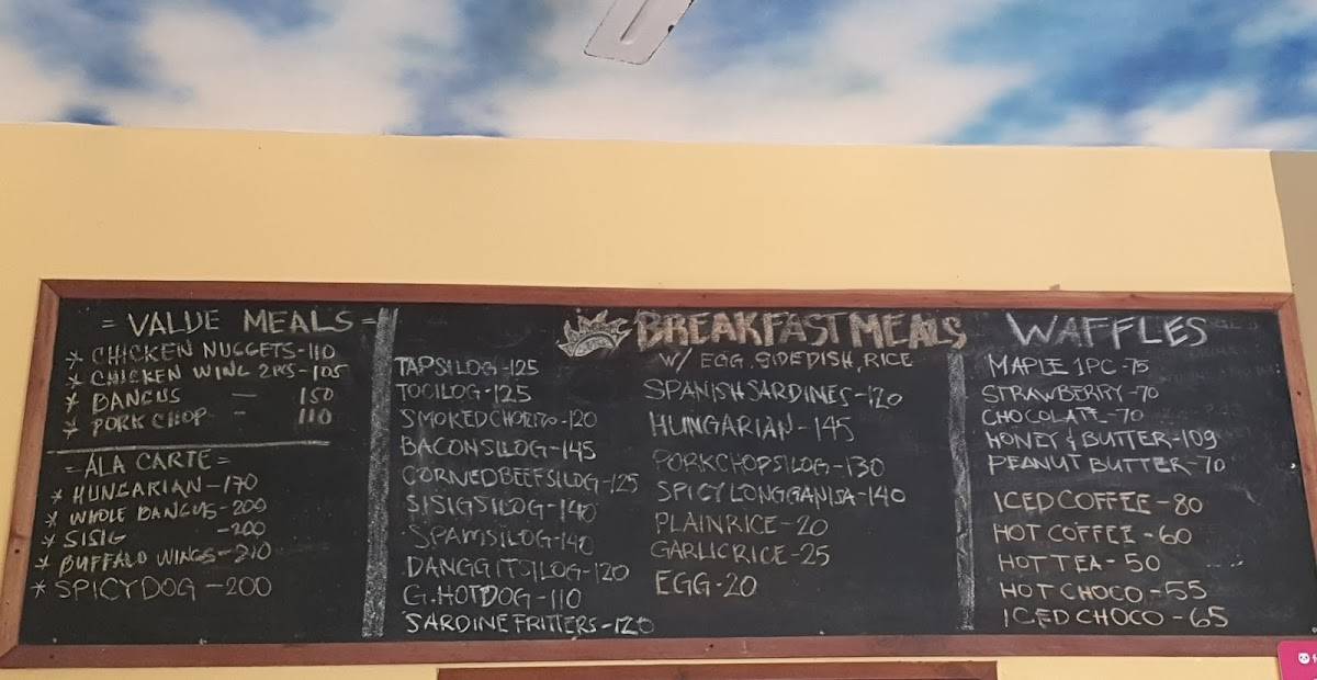 Carta del restaurante Sunny Side Up All Day Breakfast, Iloílo