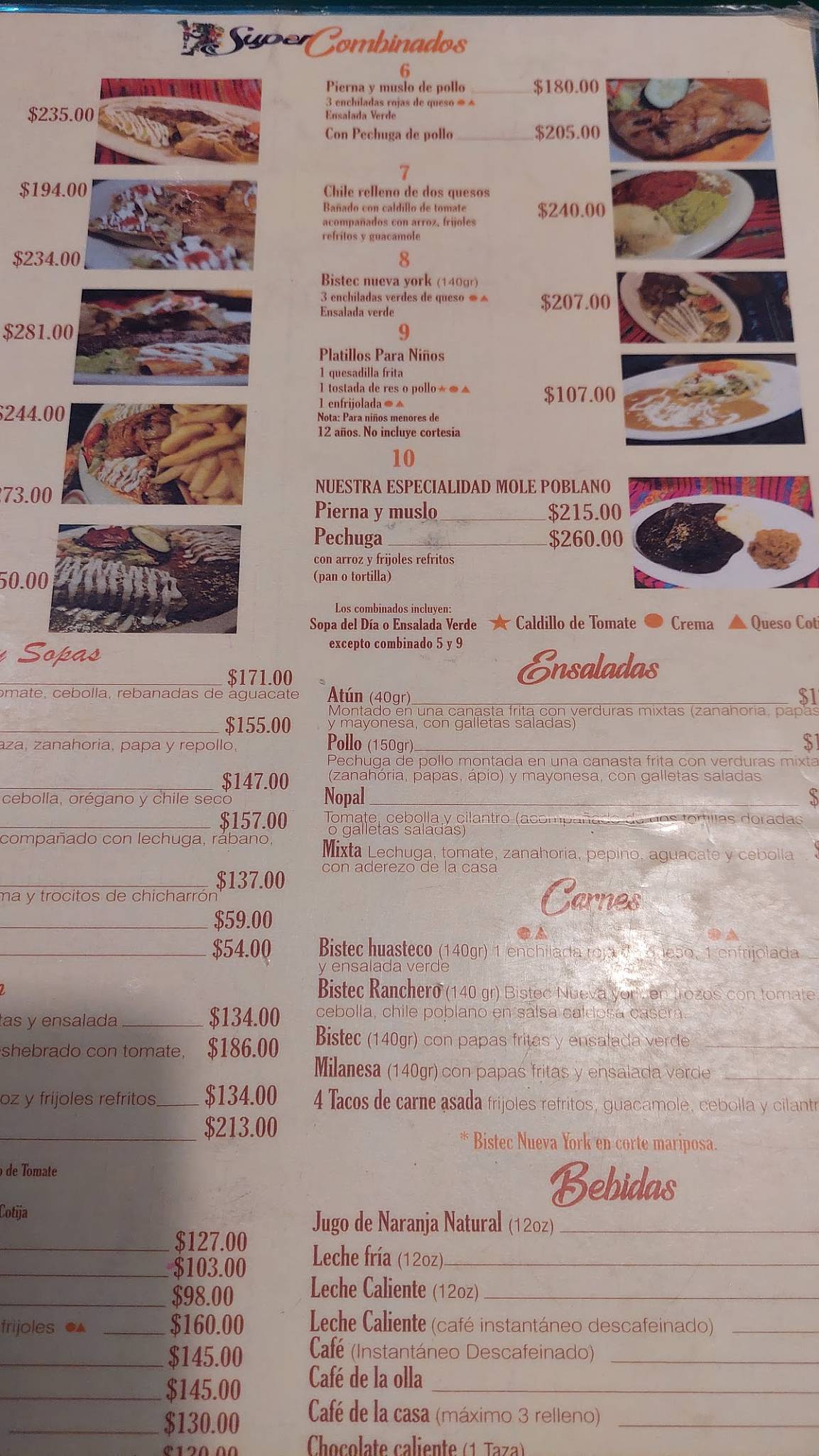Menu at Super Antojitos Restaurant, Tijuana, C. Salvador Díaz Mirón 4ta ...