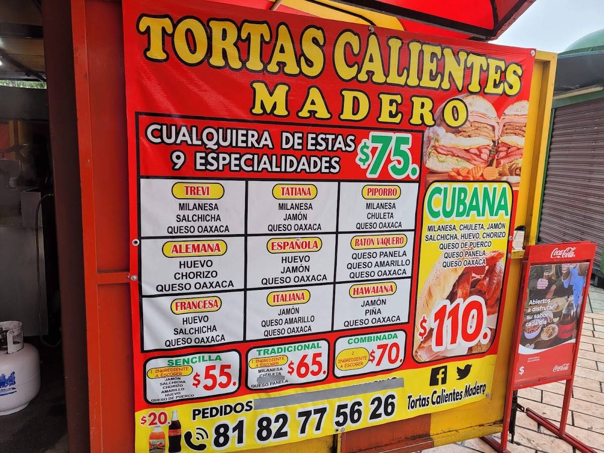 Carta del restaurante Super Tortas Calientes Madero, Monterrey, 343