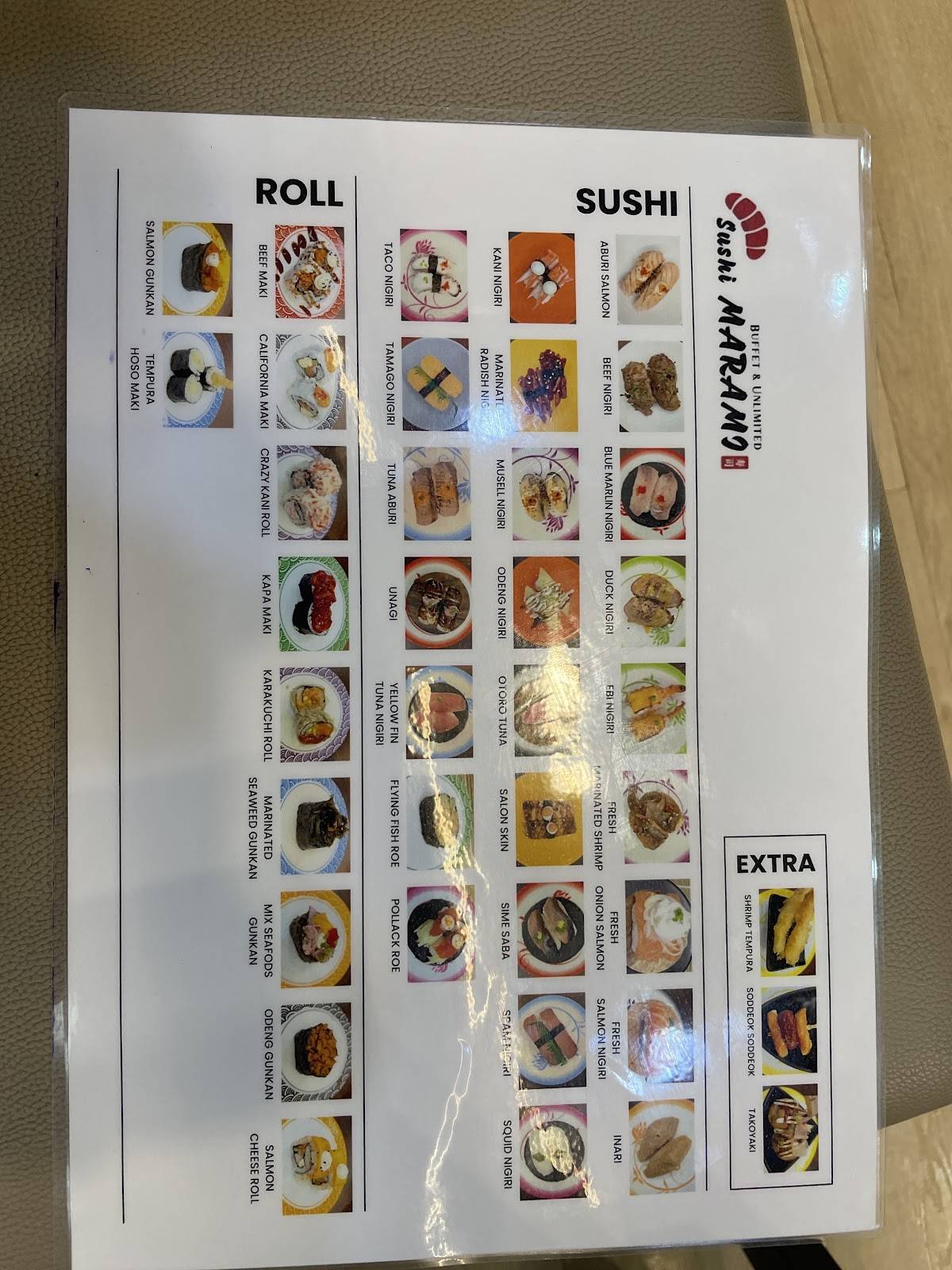 Menu at Sushi Marami Buffet Unlimited Eat All You can restaurant, Makati