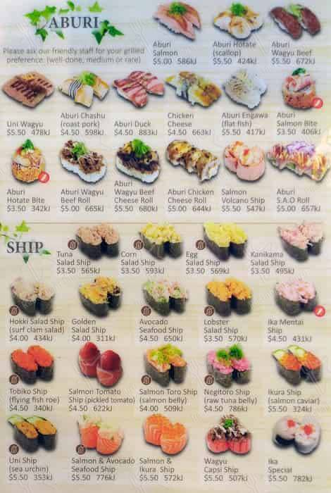 Menu at Sushi Train Capalaba Station restaurant, Capalaba