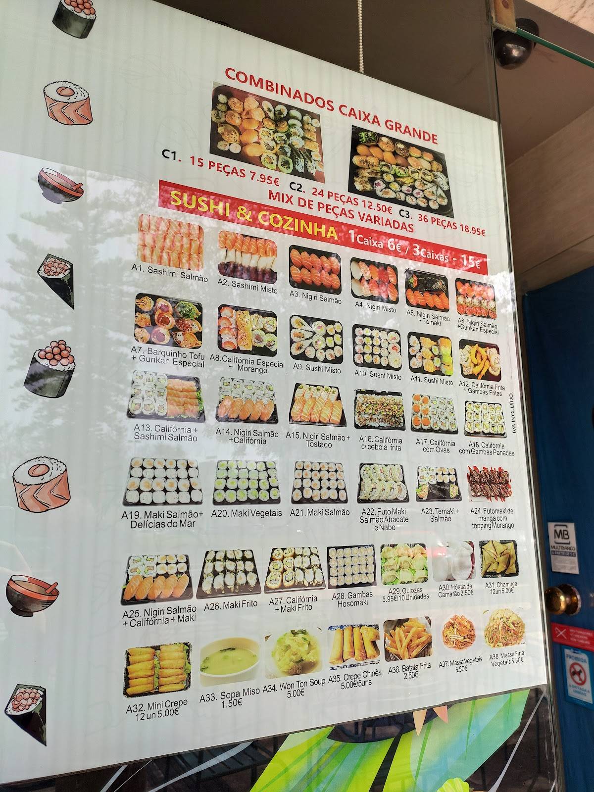 Carta del restaurante Sushi e Bubble Tea, Lisboa