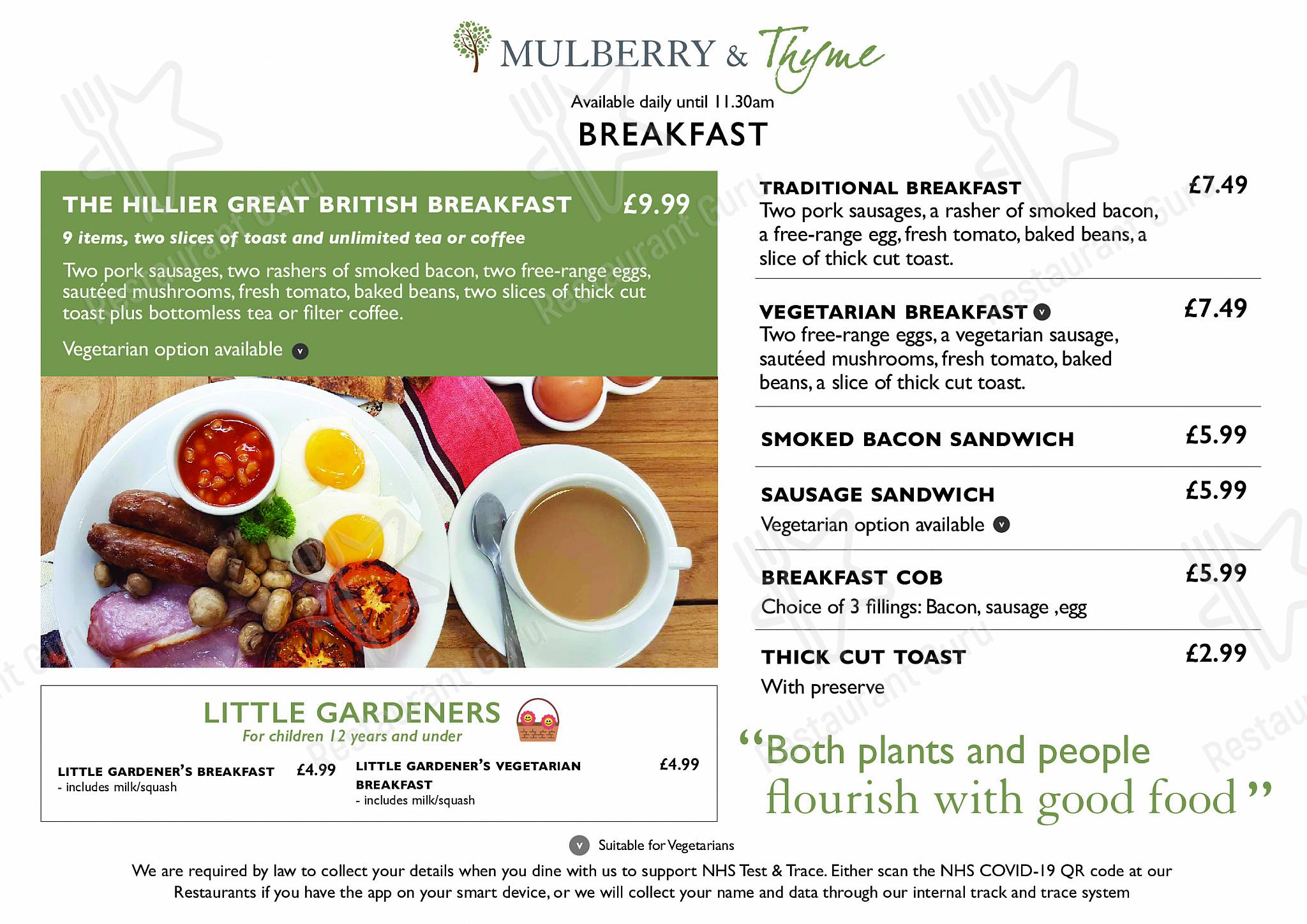 Menu at Hillier Garden Centre Weyhill cafe, Andover