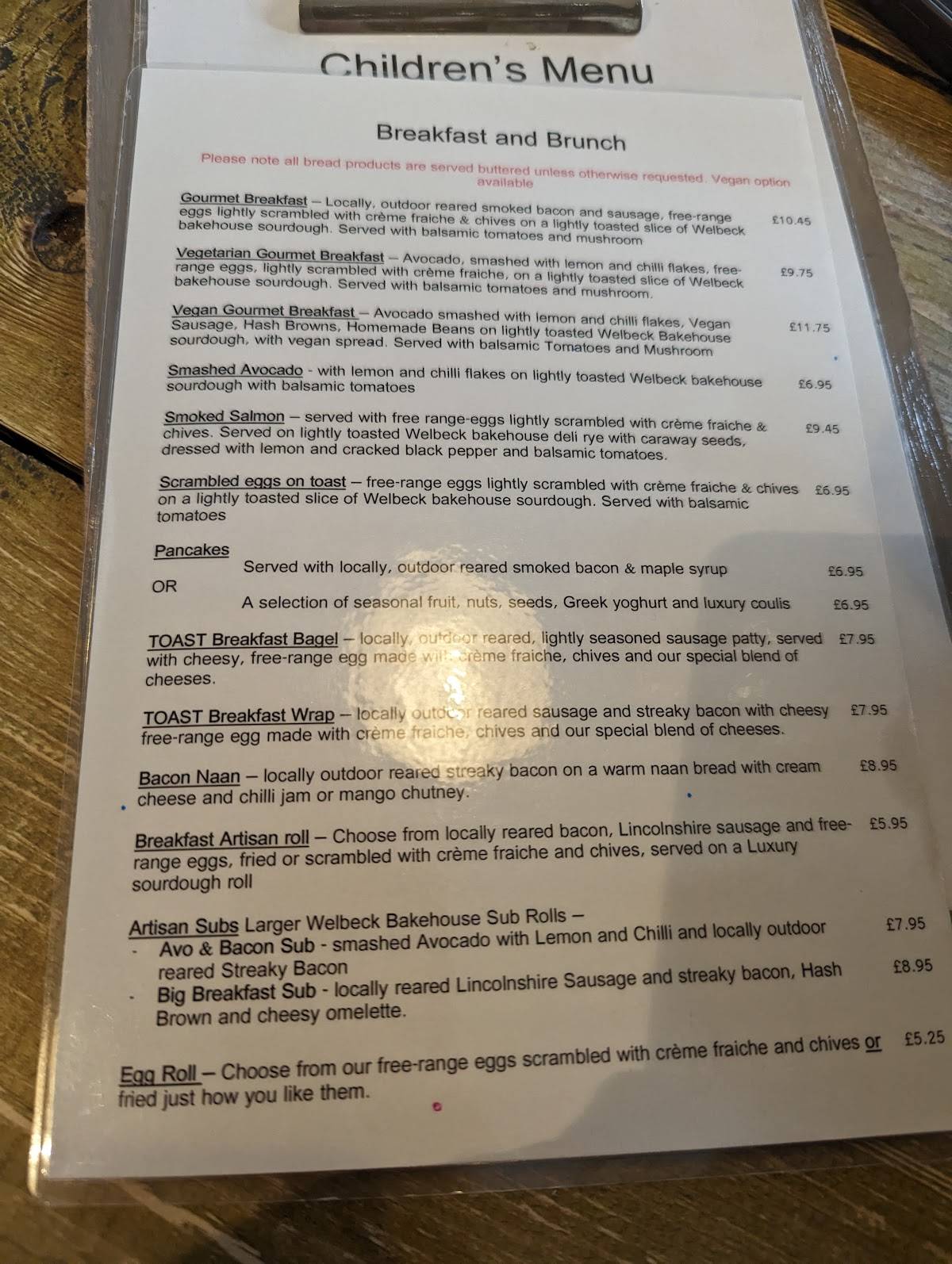 Menu at TOAST Cafe & Deli, Nottingham