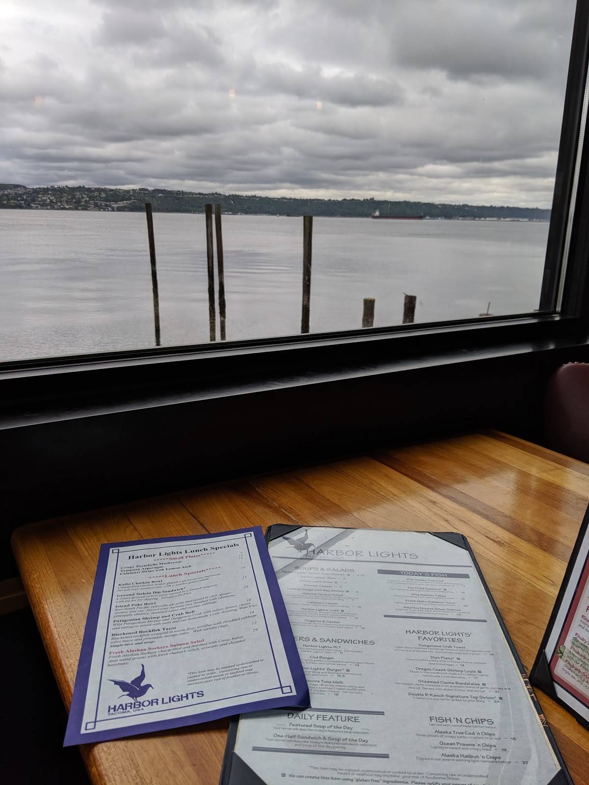 Menu at Harbor Lights restaurant, Tacoma