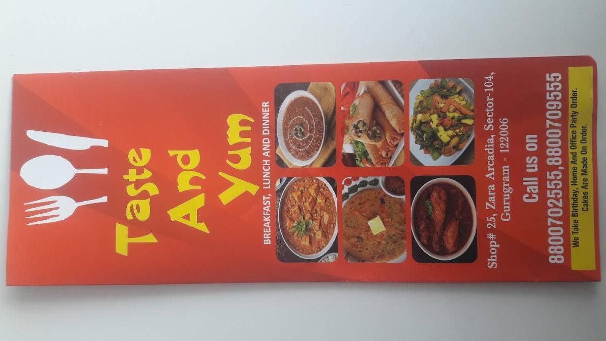 Menu at Taste and Yum, Gurugram, Shop 25