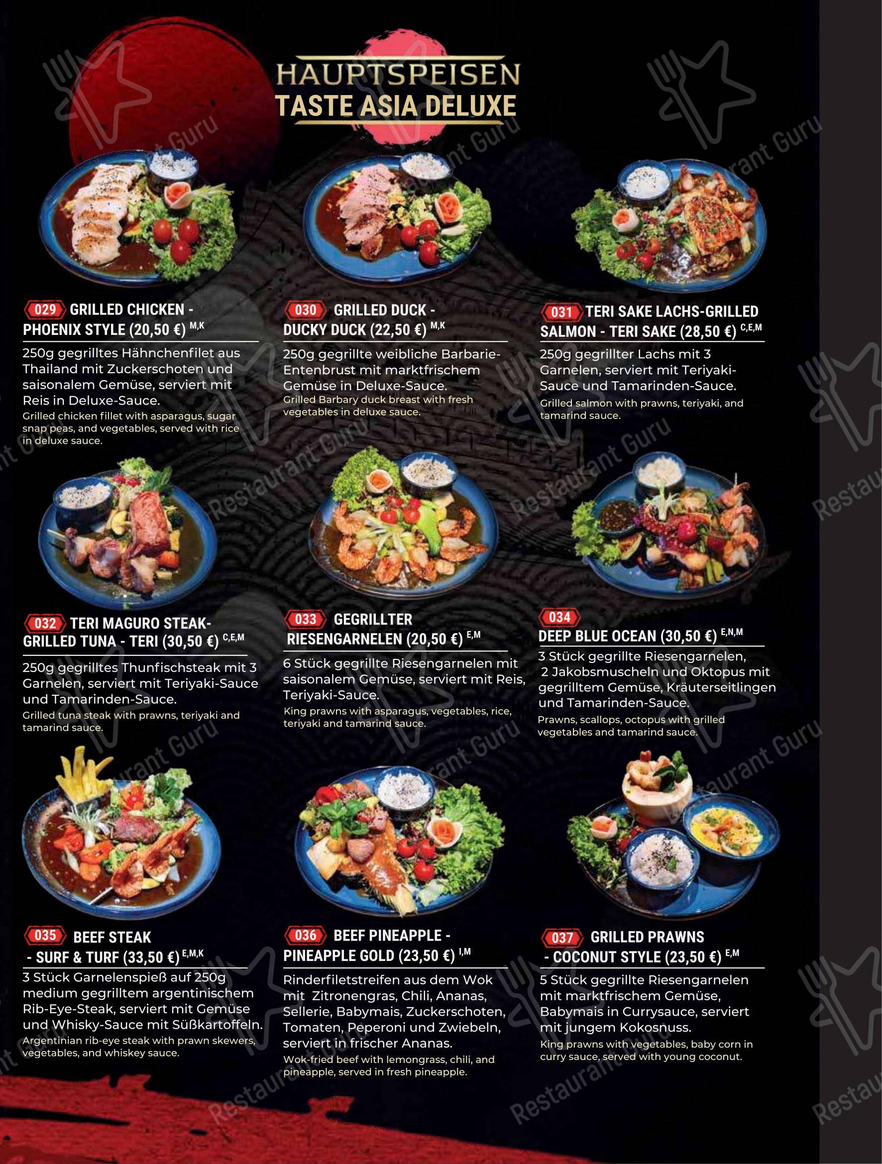 Speisekarte von Taste of Asia Germany GmbH restaurant, Chemnitz