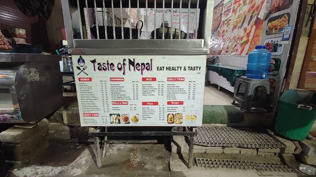 Menu at Taste of Nepal, Delhi