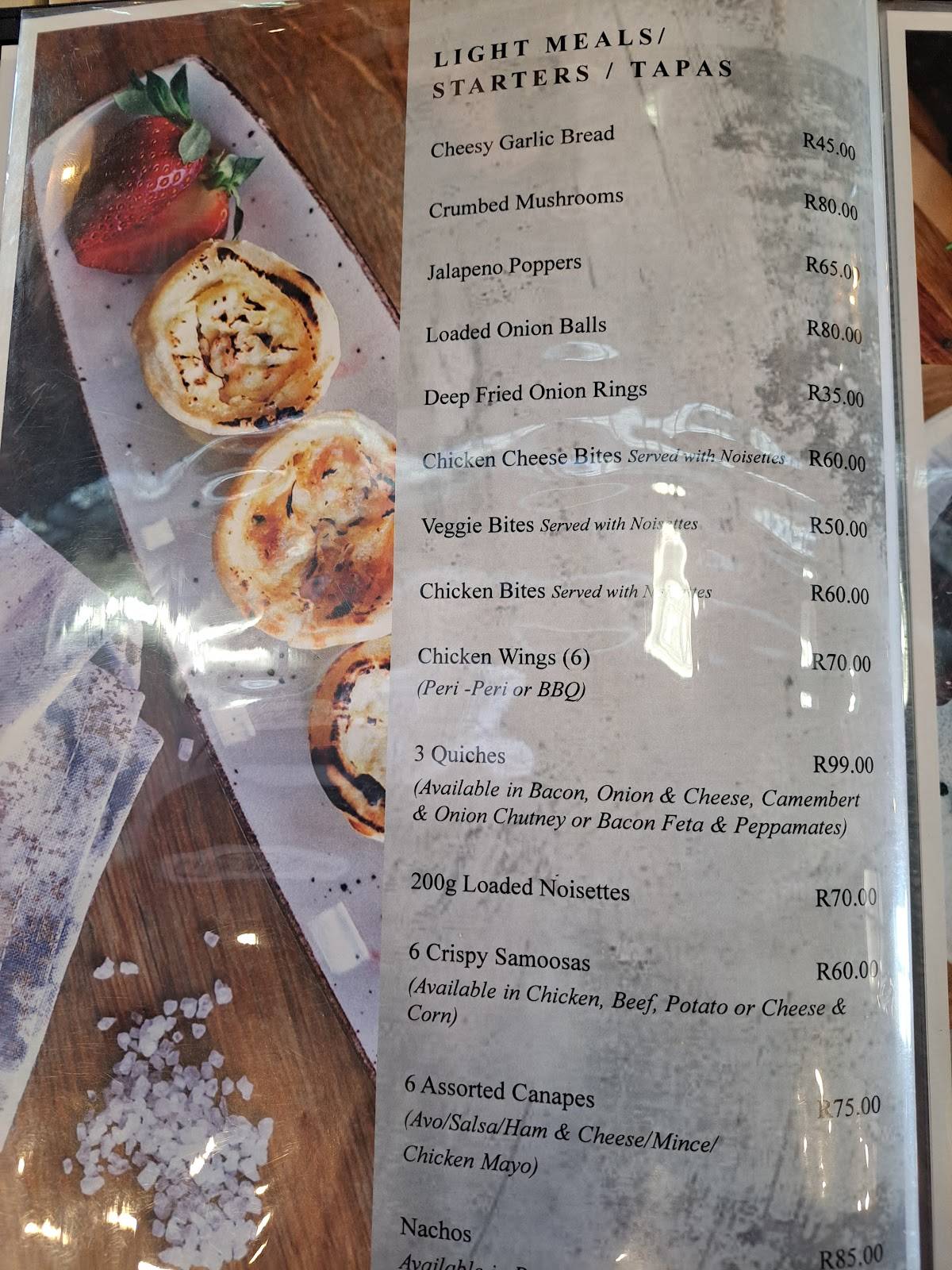 Menu at Tequila Rock restaurant, Roodepoort