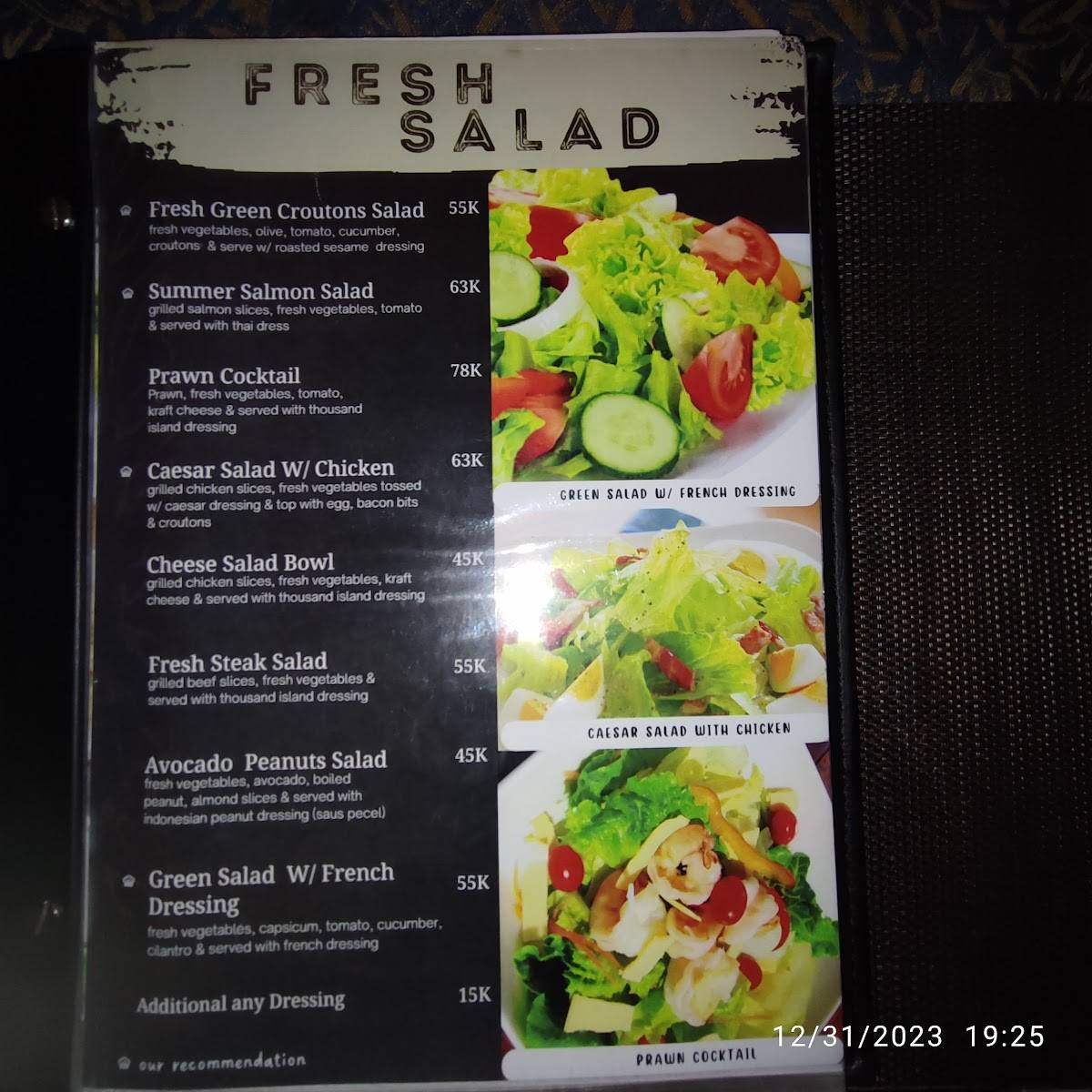 Menu at Teras Cafe, Batam