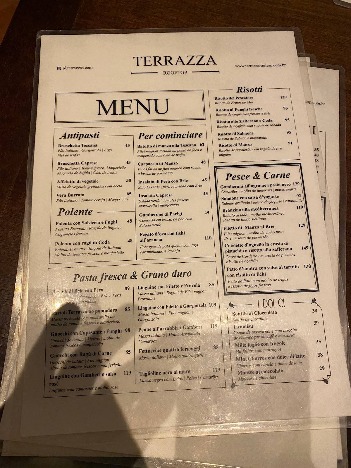Menu em Terrazza Rooftop Jardins restaurante, São Paulo