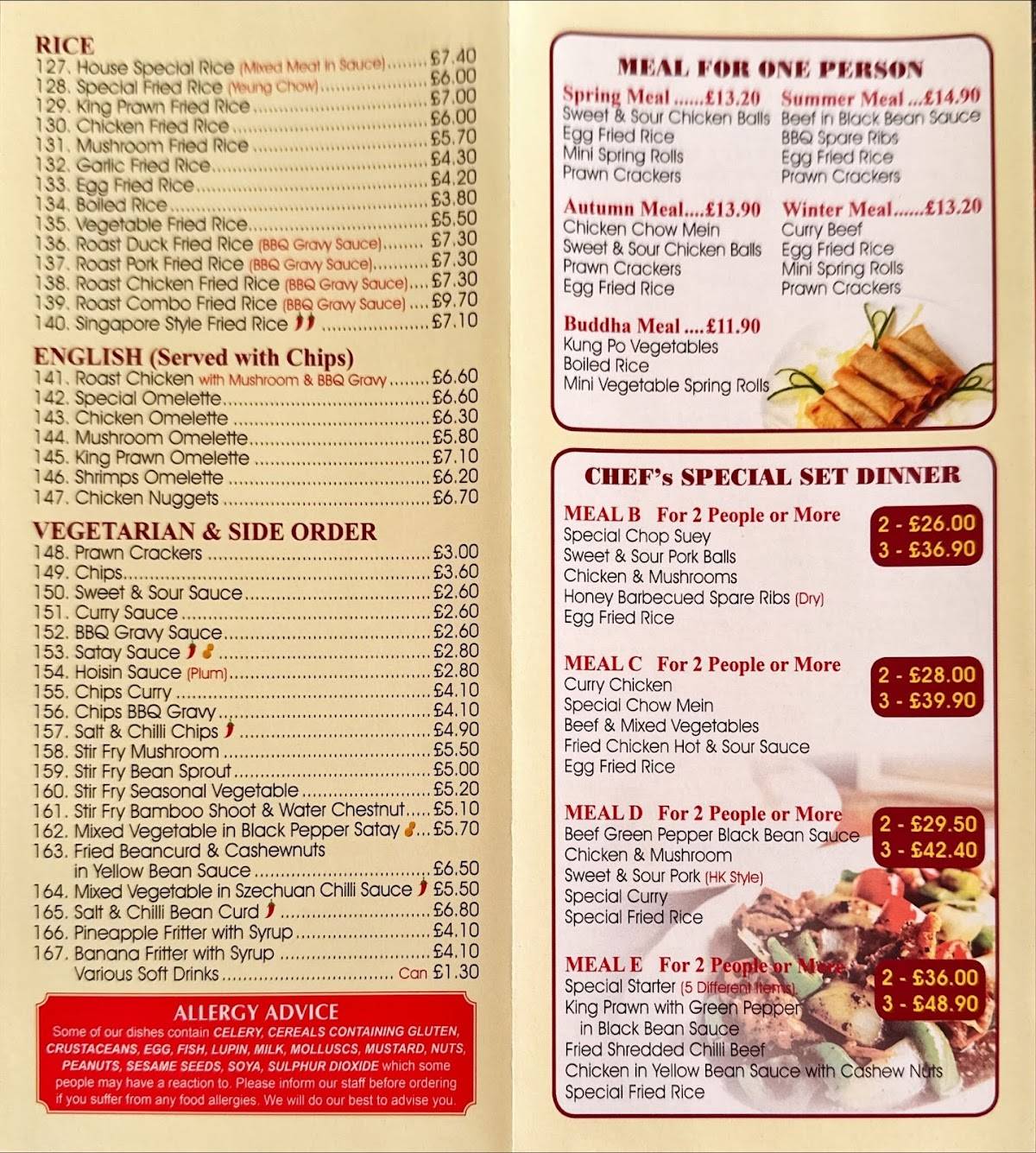 Menu at Teynham Chinese fast food, Sittingbourne, 107 London Rd