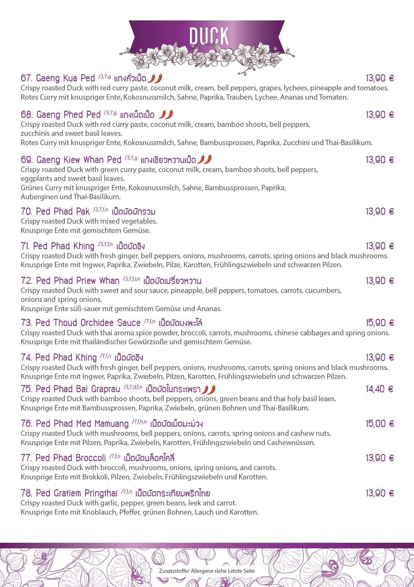 Speisekarte von Rod Thai - Taste of Thailand restaurant, Dudeldorf