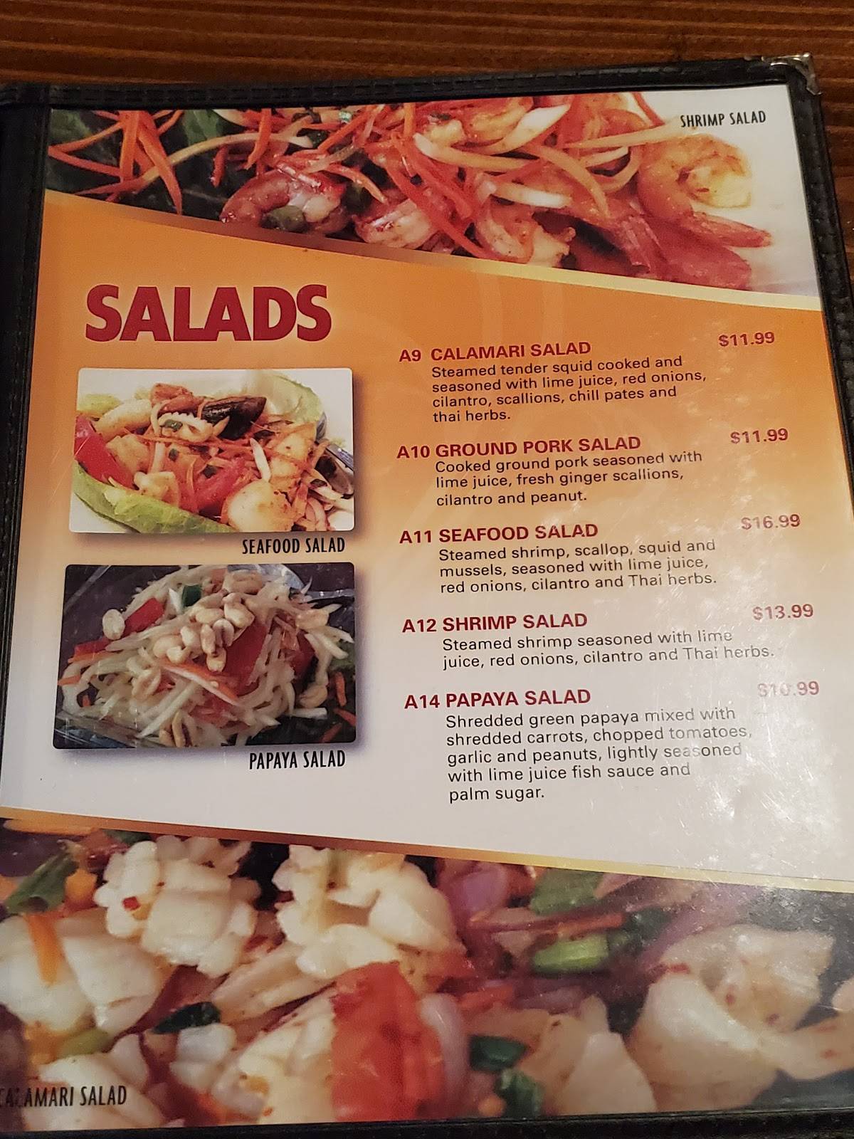 Menu at Thai Stellar restaurant, Webster, 803 E NASA Pkwy