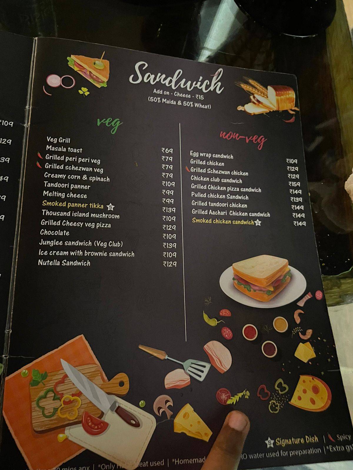 Menu at C3 Cafe, Thanjavur