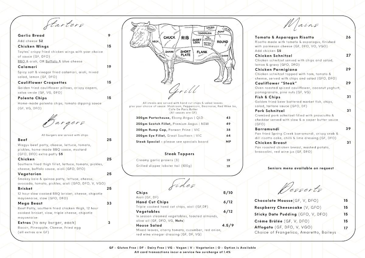 Menu at The Albion Hotel Kyneton pub & bar, Kyneton