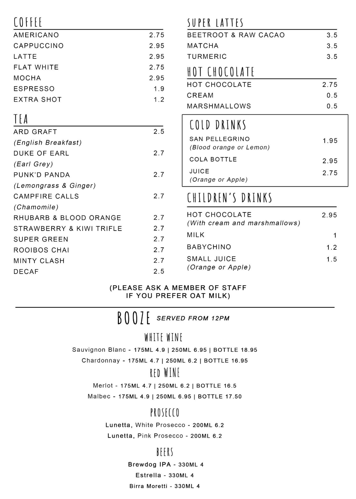 Menu at The Allotment Café cafe, Ashton-under-Lyne