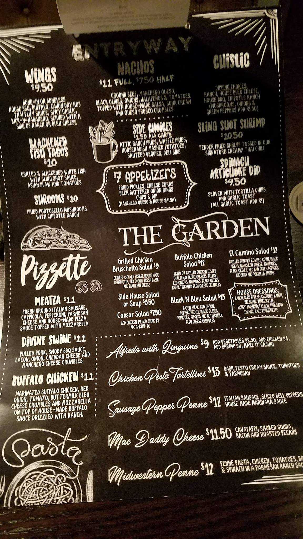 Menu at The Attic East Bar and Grill, Sioux Falls