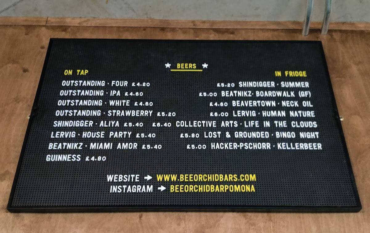 Menu at The Bee Orchid pub & bar, Salford