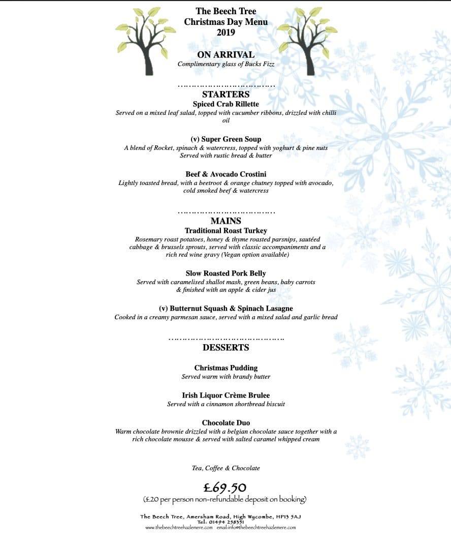 Menu at The Beech Tree pub & bar, High Wycombe