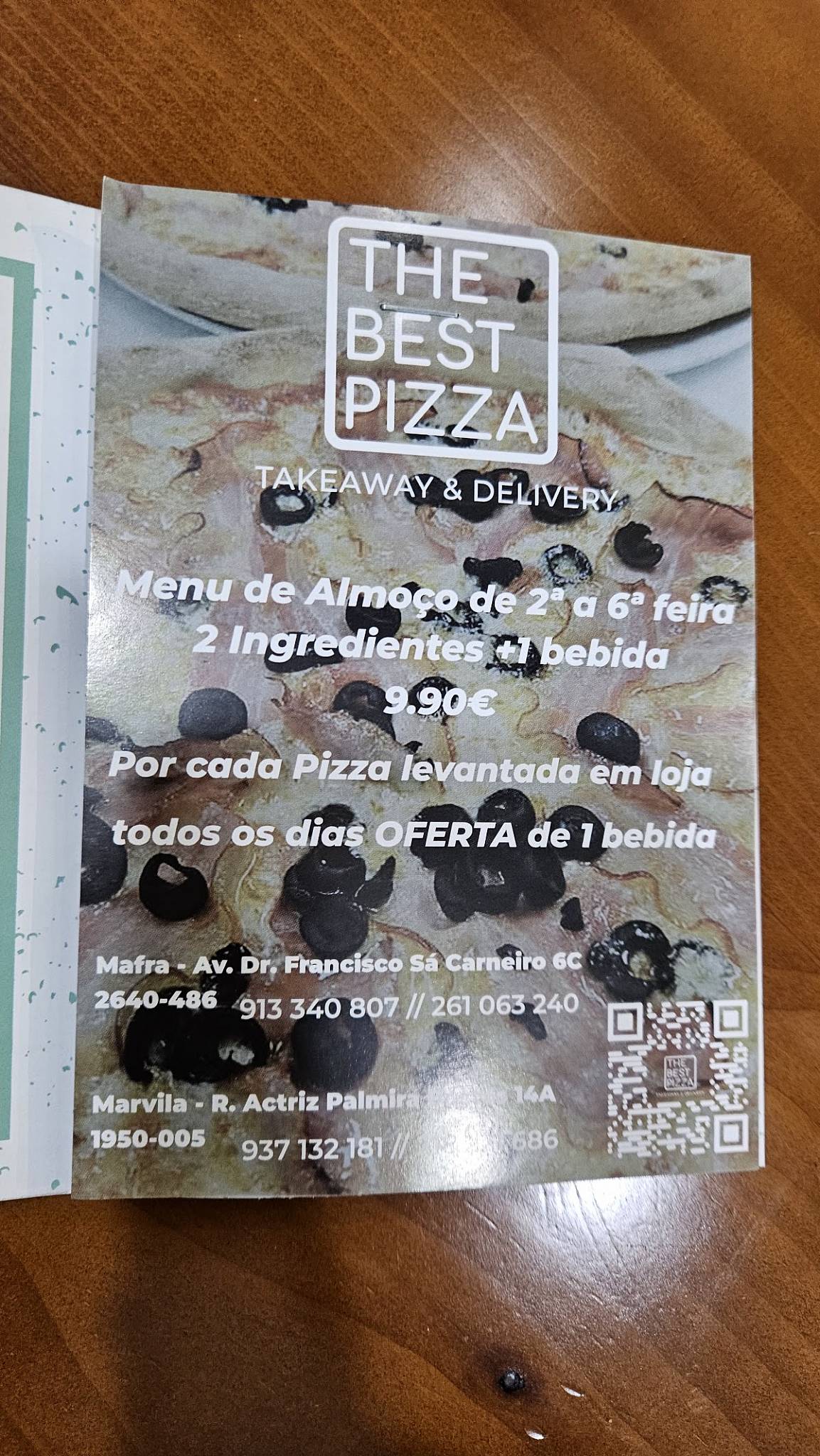 Menu em The Best Pizza Marvila restaurante, Lisboa