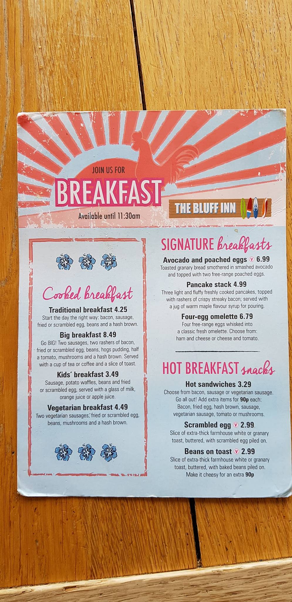 Menu at The Bluff Inn pub & bar, Hayle