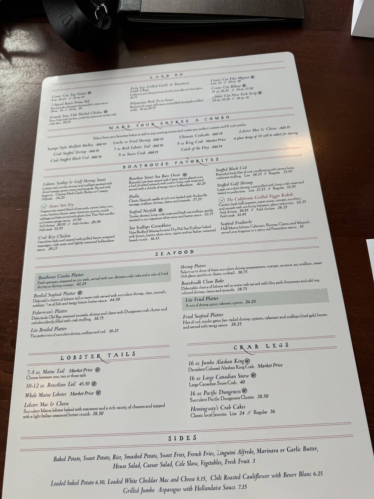Menu at The Boathouse On Naples Bay restaurant, Naples