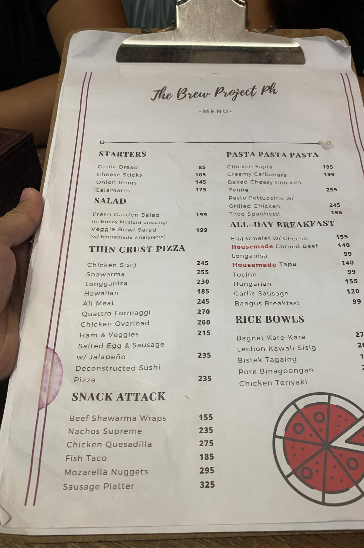 Menu at The Brew Project PH cafe, Koronadal City