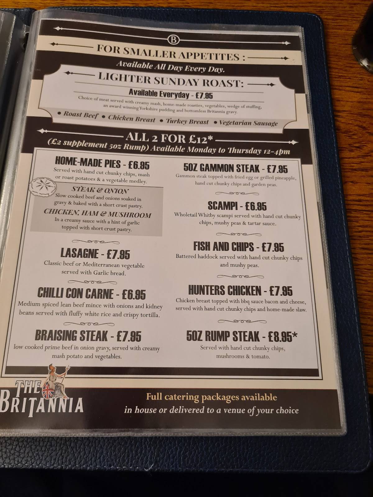 Menu at The Britannia pub & bar, Pudsey, 239 Swinnow Rd