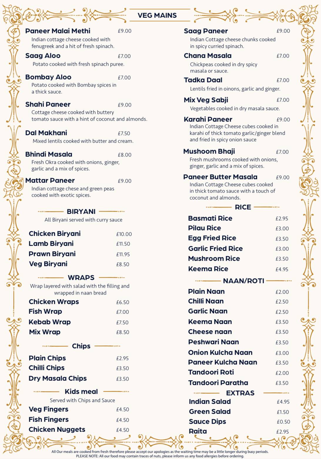 Menu at The Builders Arms pub & bar, Wolverhampton