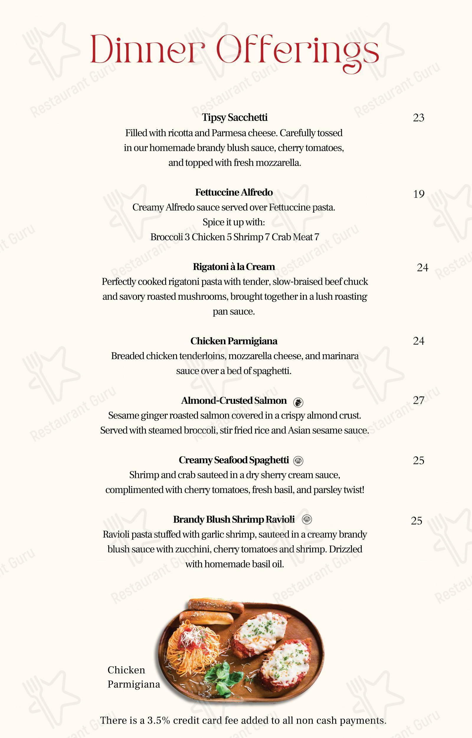 Menu at The Cage in Audubon restaurant, West Norriton