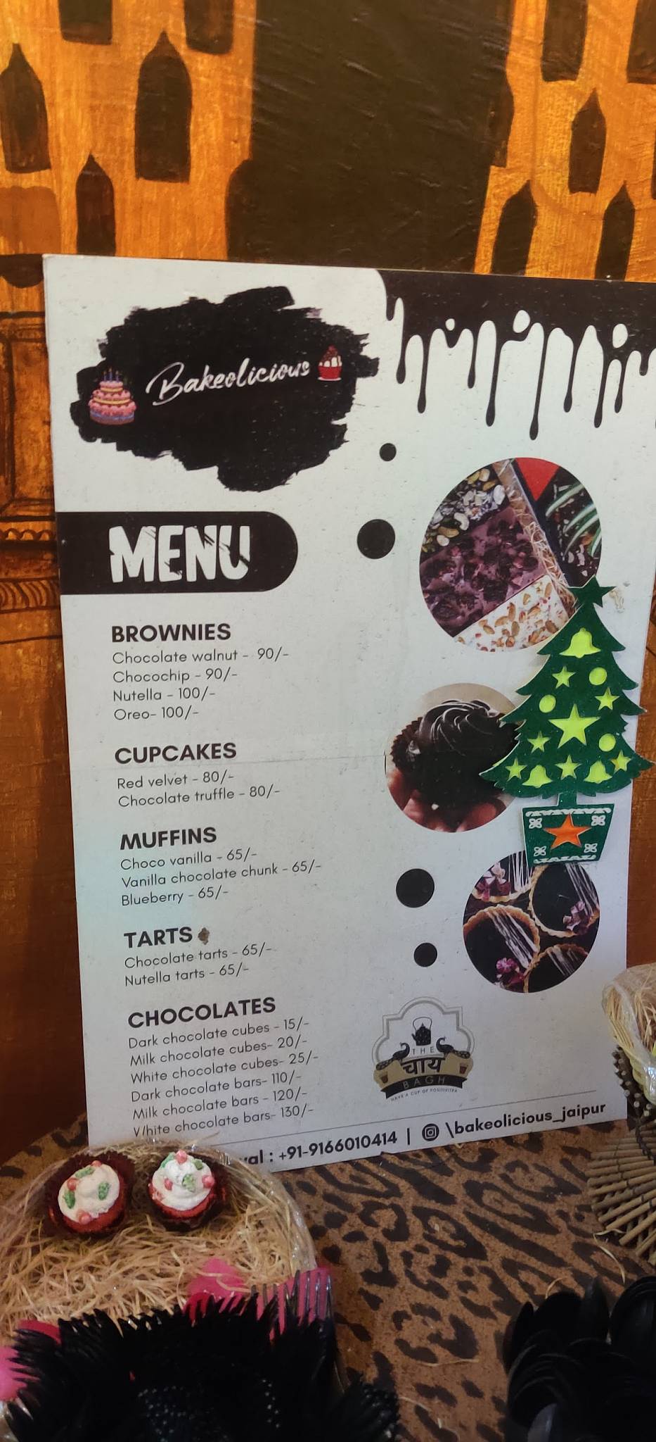 Menu at The Chai Bagh, Jaipur