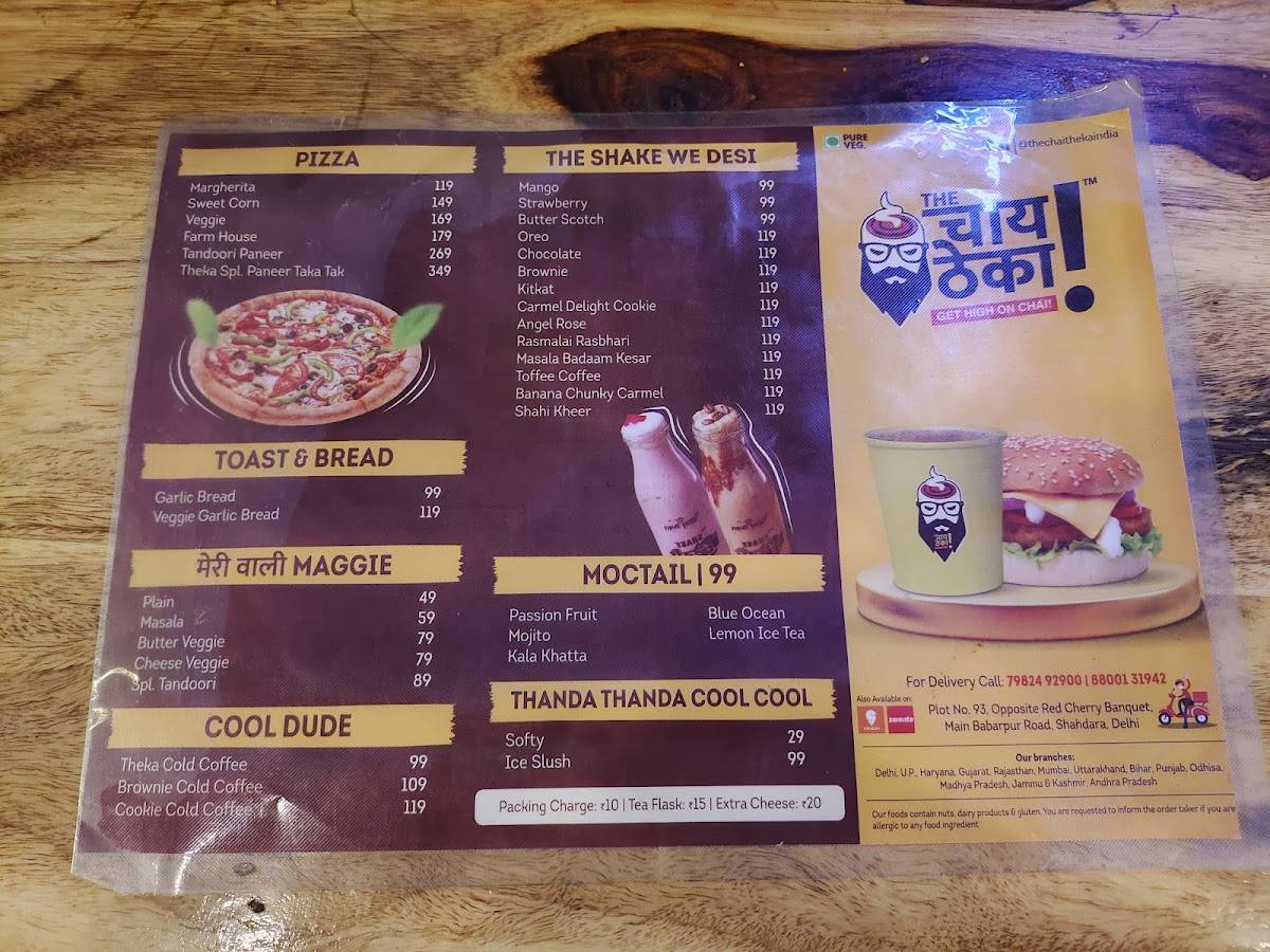 Menu at The Chai Theka, Delhi, Plot No 93