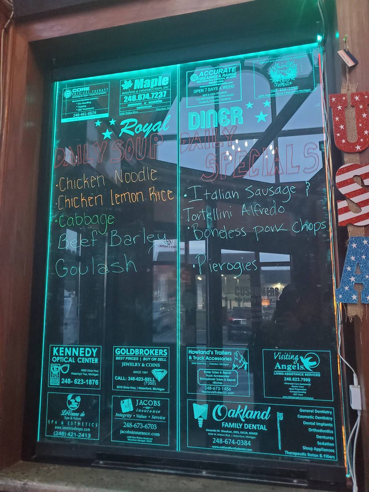 Menu at The Clarkston Royal Diner restaurant, Clarkston