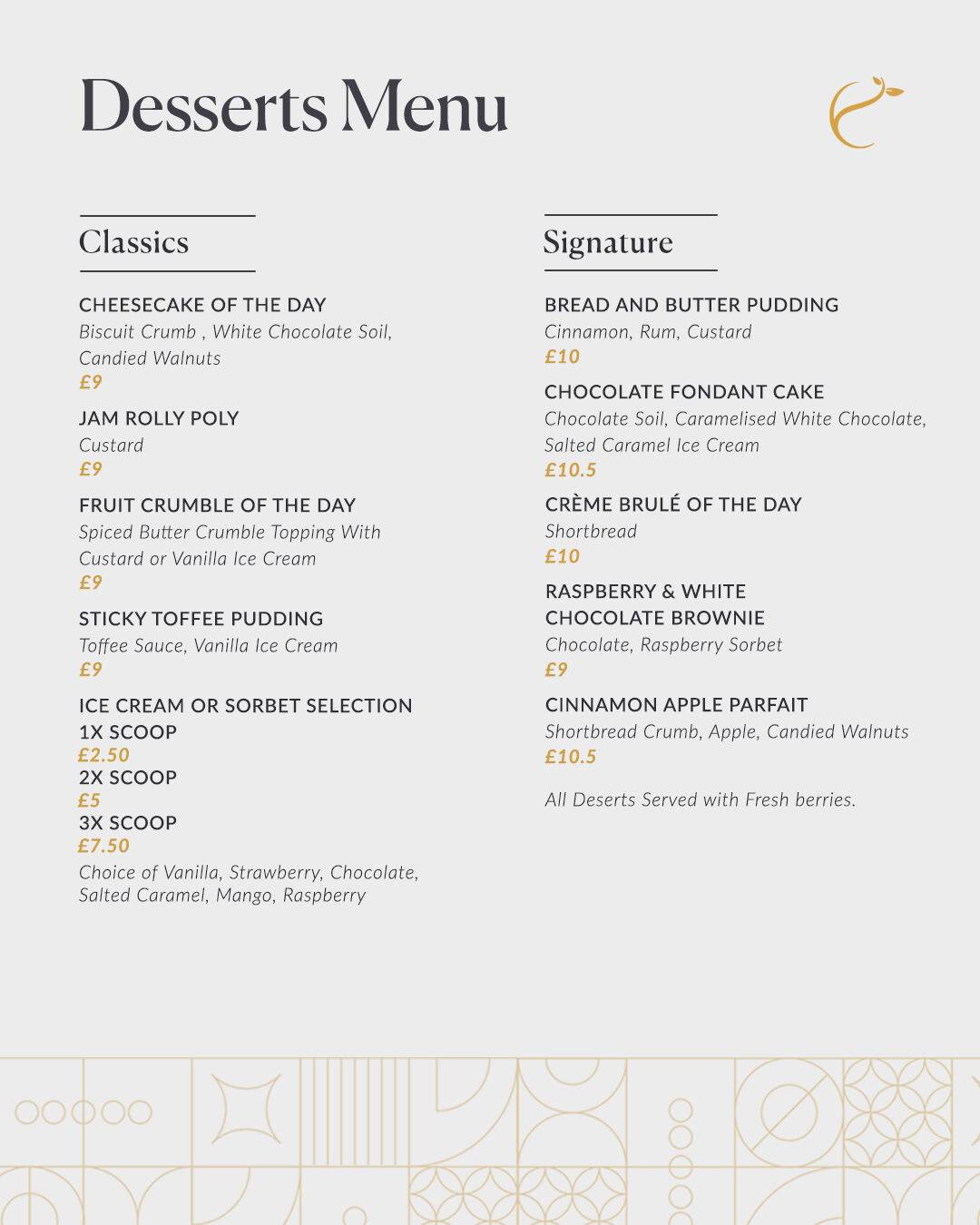 Menu at The Coach House At Kentisbury Grange restaurant, Kentisbury