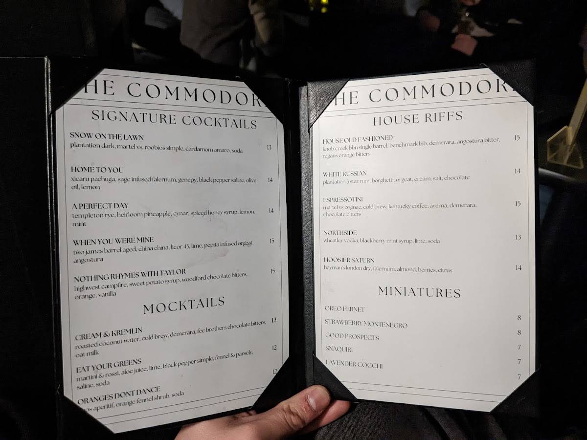 Menu at The Commodore pub & bar, Indianapolis